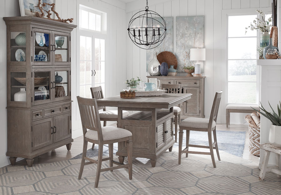 Magnussen Lancaster Counter Dining Table With Four Upholstered Counter ...